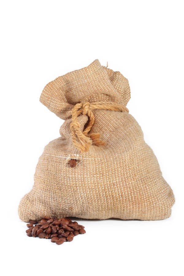 Bag of Coffee and Coffee-grain Stock Photo - Image of coffee, burlap ...