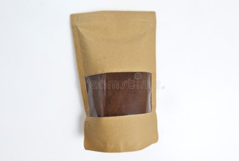 Bag with Coffee Powder Isolated on White Stock Photo - Image of drink ...