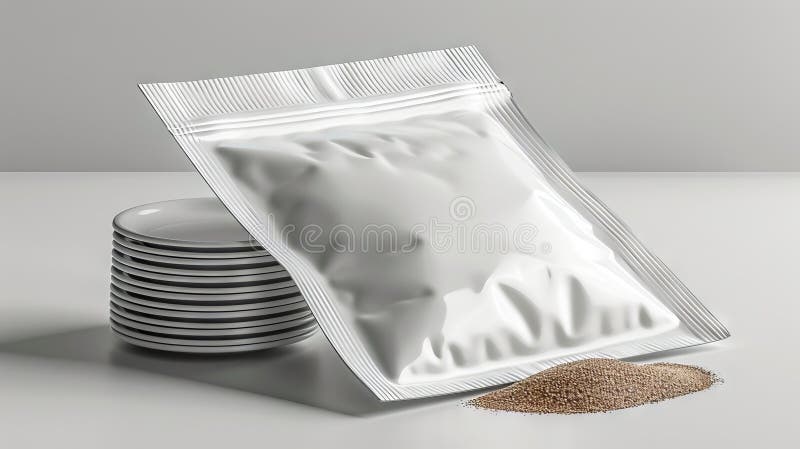 A Bag of Coffee Powder on a Table Stock Photo - Image of package, throw ...
