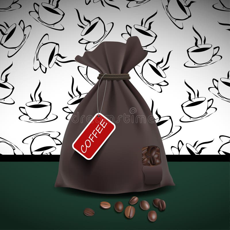 Bag of coffee stock illustration. Illustration of design - 90090254