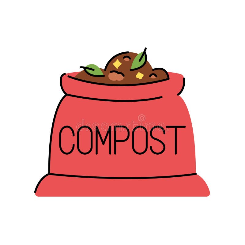 Bag of Compost Color Line Icon. Composting. Vector Isolated Element ... Bag of Compost Color Line Icon. Composting. Vector Isolated Element ...