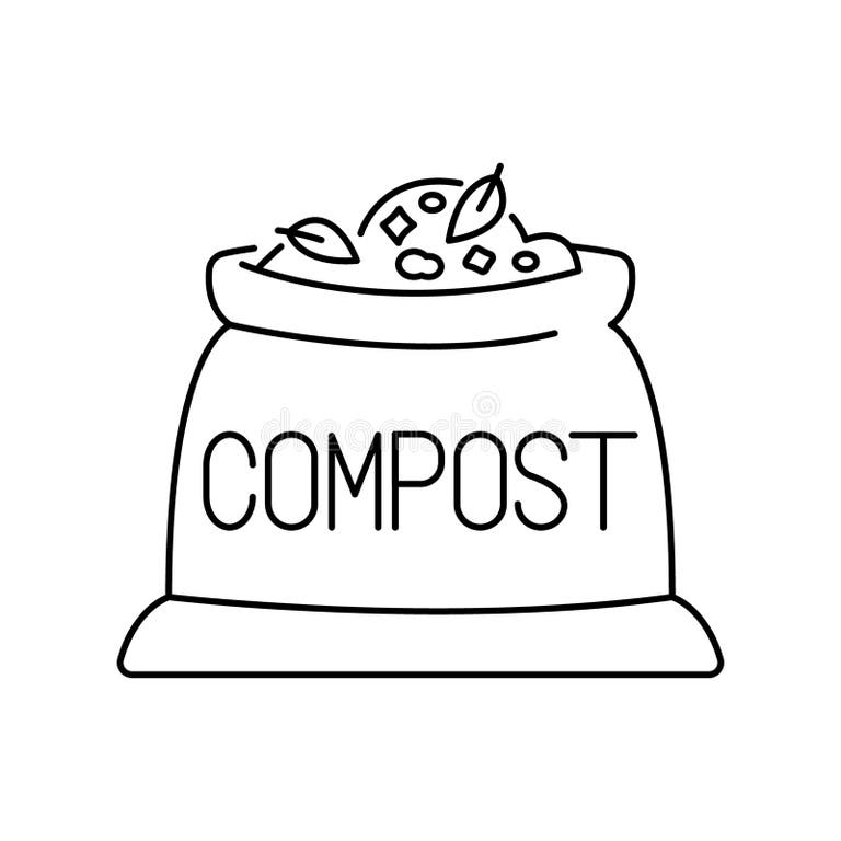 Bag of Compost Color Line Icon. Composting. Vector Isolated Element ...