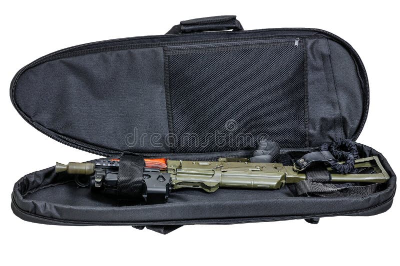 Bag for Concealed Carry of Submachine Gun. Isolated Stock Image - Image ...