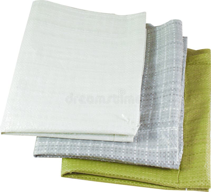 The Bag with Construction Debris is Made of a White Synthetic Sacking ...