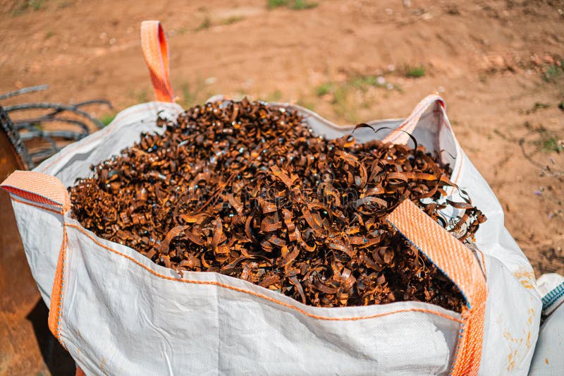 Bag of Decayed and Rusty Metal Waste Splinters Material Stock Image ...