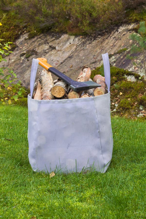 Bag for firewood stock image. Image of separation, firewood - 34549777