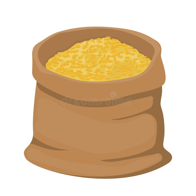 A Bag of Food Ingredient Wheat Grain Cartoon Vector Isolated ...