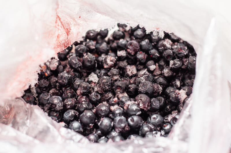 A Bag of Frozen Blueberries, Focus on the Background Stock Image ...