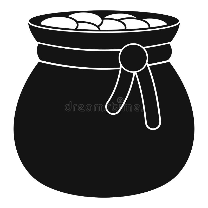 Bag Full of Gold Coins Icon, Simple Style Stock Vector - Illustration ...