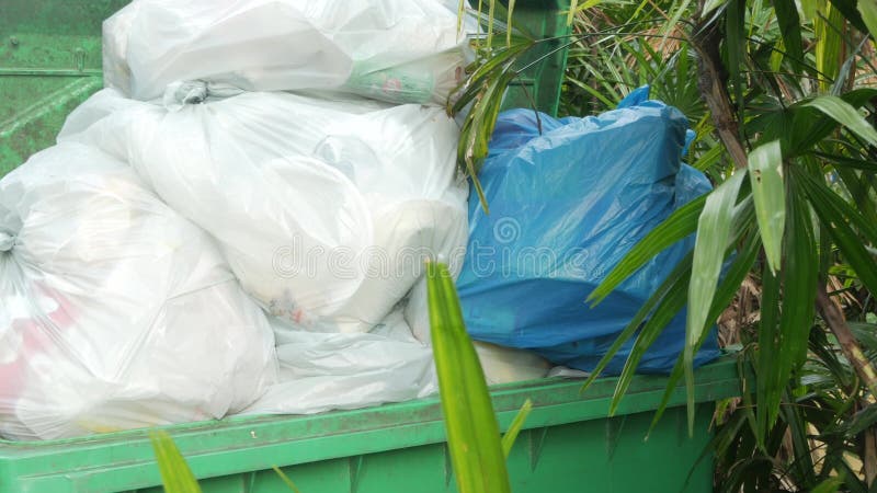 Bag with Garbage and Rubbish Bin Stock Footage - Video of plastic, dump ...