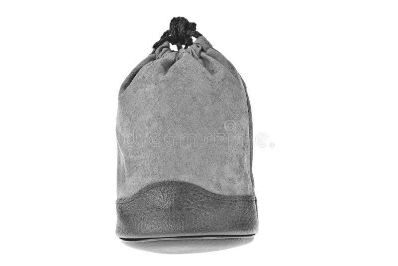 Bag, Gray Velvet Pouch Isolated Stock Photo - Image of coin, gains ...