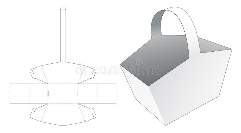 Bag with Handle Die Cut Template Stock Vector - Illustration of ...