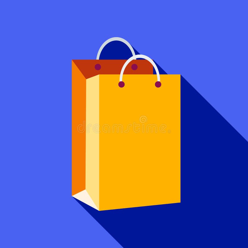 Bag with Handles Icon, Flat Style Stock Vector - Illustration of ...