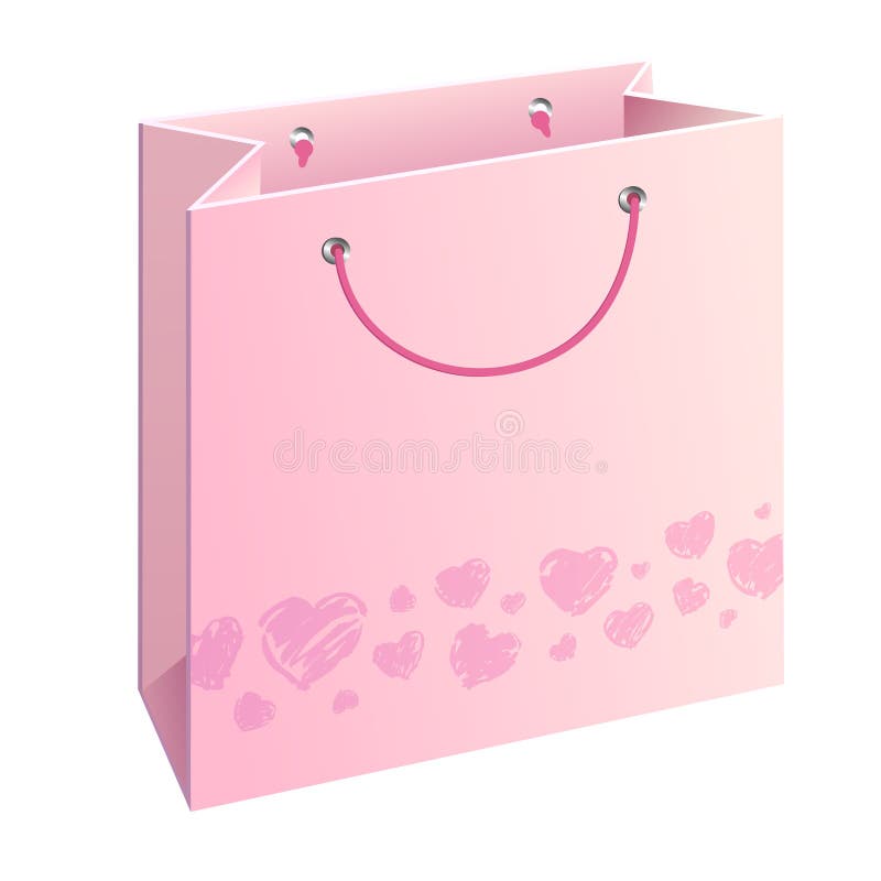 Bag with hearts stock vector. Illustration of heart, passion - 12291954