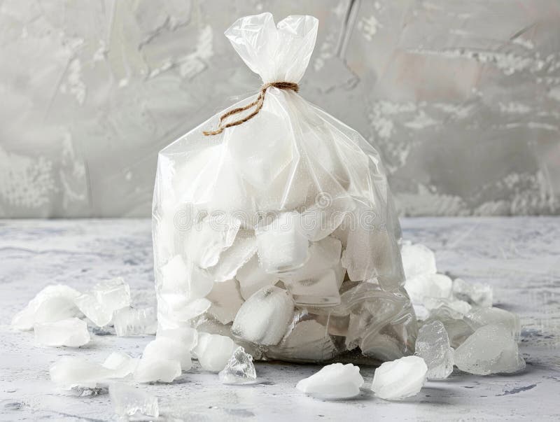A Bag of Ice is on a White Background. Stock Photo - Image of color ...