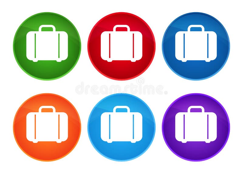 Bag Icon Super Round Button Set Glass Design Stock Vector ...