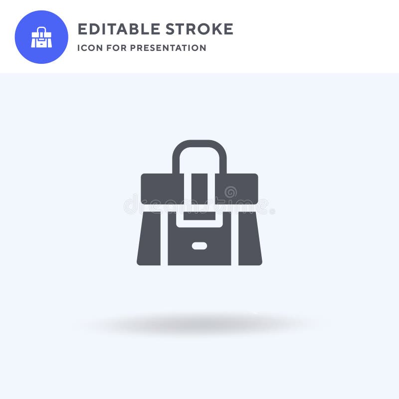 Bag Icon Vector, Filled Flat Sign, Solid Pictogram Isolated on White ...