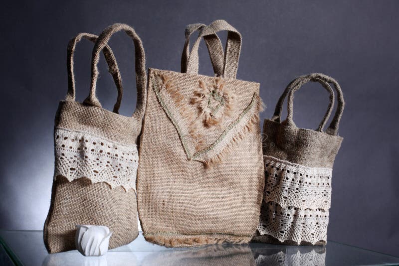 Bag Made Out of Eco Recycled Hessian Sack Stock Photo - Image of ...