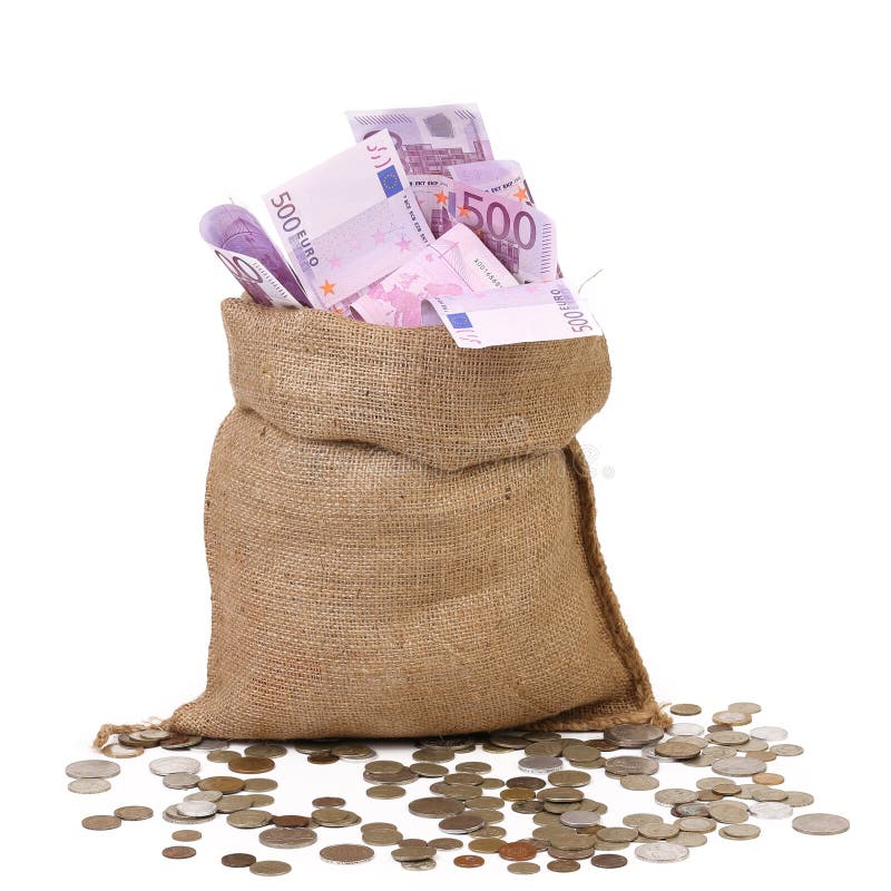 Bag with Many Euro Banknotes Stock Photo - Image of euro, help: 34701694