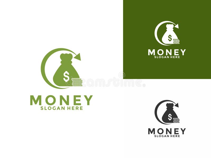 Bag Money with Arrow Logo Vector. Money Logo Design Vector. Digital ...
