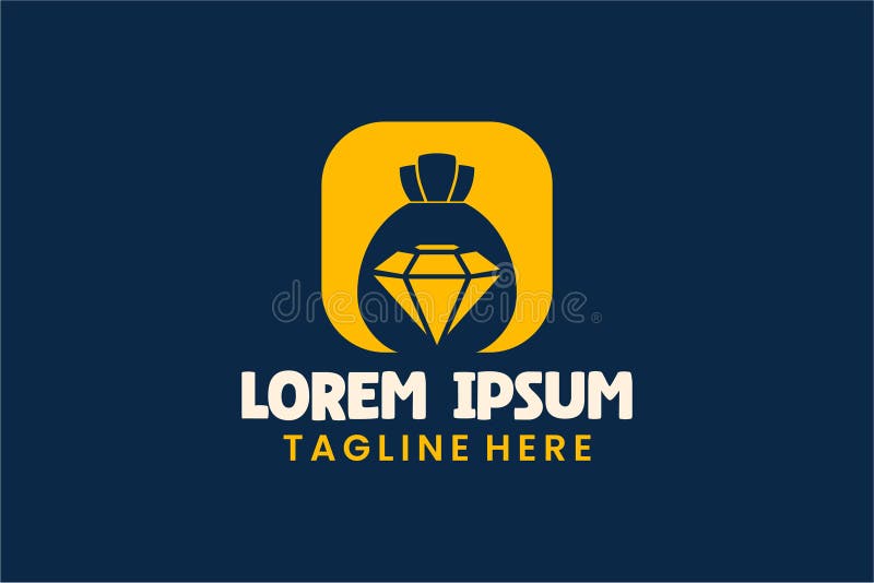 Bag of Money Logo with Diamond Logo Template Stock Vector ...