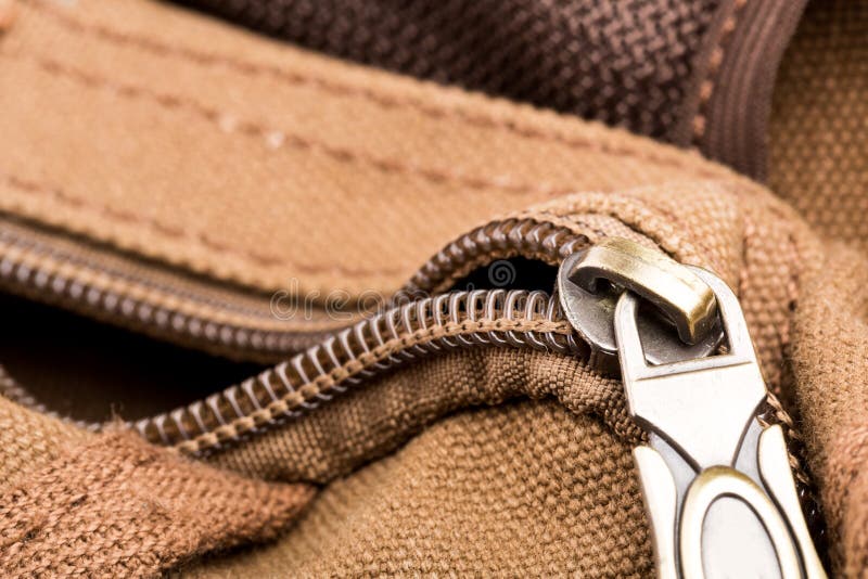 Bag with open zipper stock image. Image of pattern, canvas - 48535453