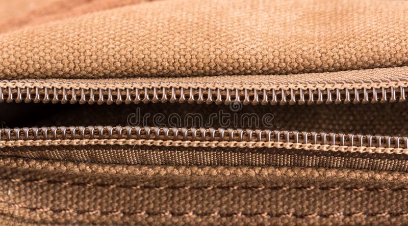Bag with open zipper stock image. Image of cloth, natural - 49341489