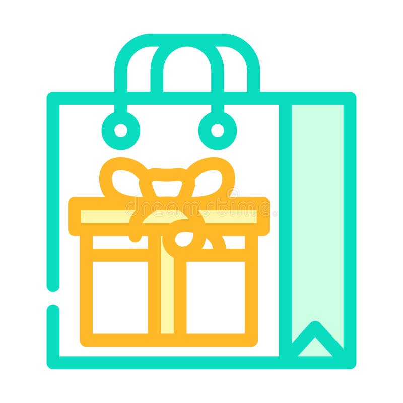 Bag Package Gift Color Icon Vector Illustration Stock Vector ...