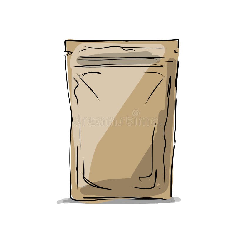 Bag Packaging, Sketch for Your Design Stock Vector - Illustration of ...