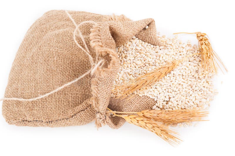Bag with pearl barley stock image. Image of grain, closeup - 87066309