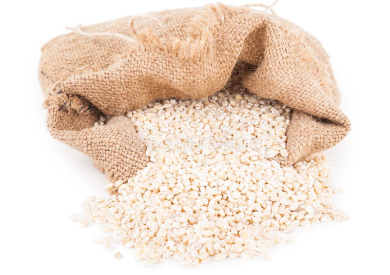 Bag with pearl barley stock image. Image of grain, natural - 87067227