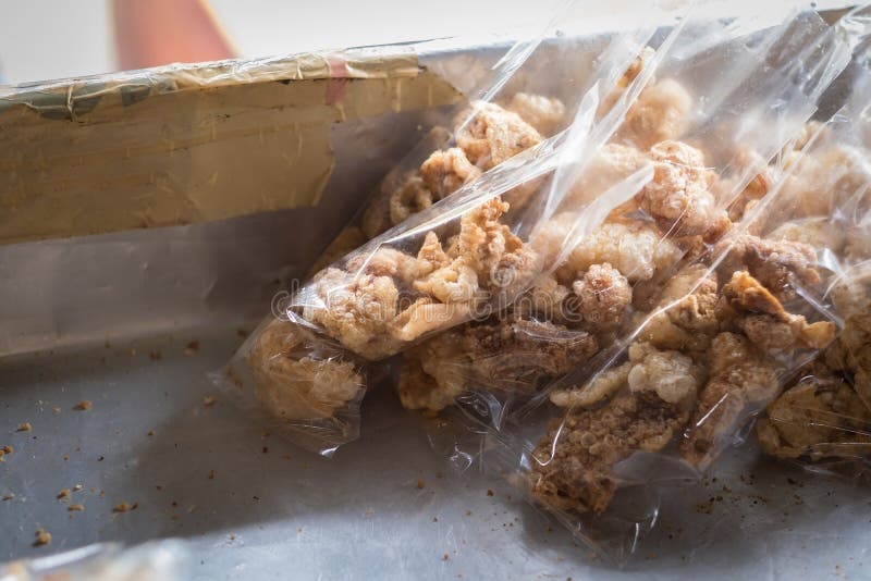 Pork snacks crackling stock photo. Image of delicious - 102971672