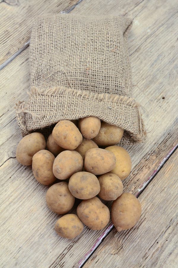 Bag of potatoes stock photo. Image of wooden, fresh - 163536476
