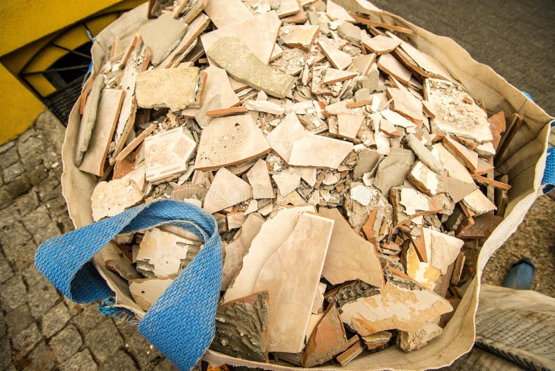 Bag of rubble stock image. Image of construction, waste - 134668213