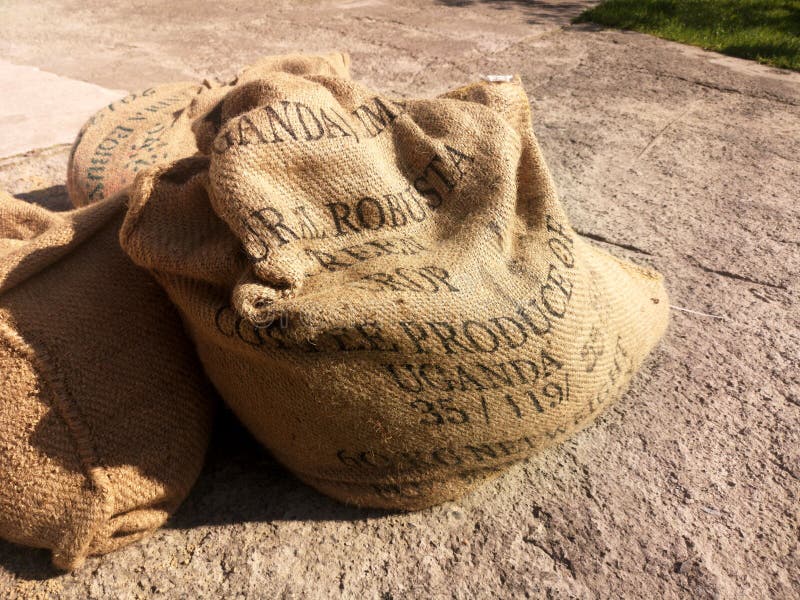 Bag from a Sacking on a White Background Stock Photo - Image of brown ...