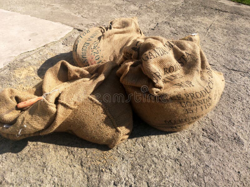 Bag from a Sacking on a White Background Stock Image - Image of close ...