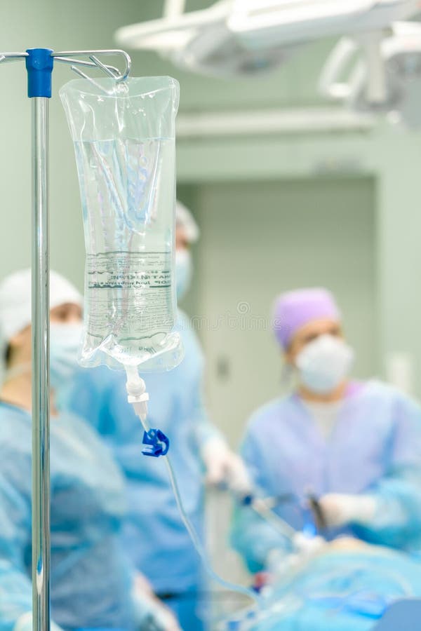 Bag with Saline Infusion Solution for Dropper in the Operating Room ...