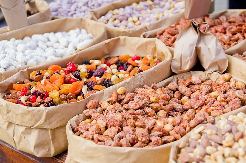 Bag of Small Nuts. Snack Fast Food. Stock Image - Image of background ...