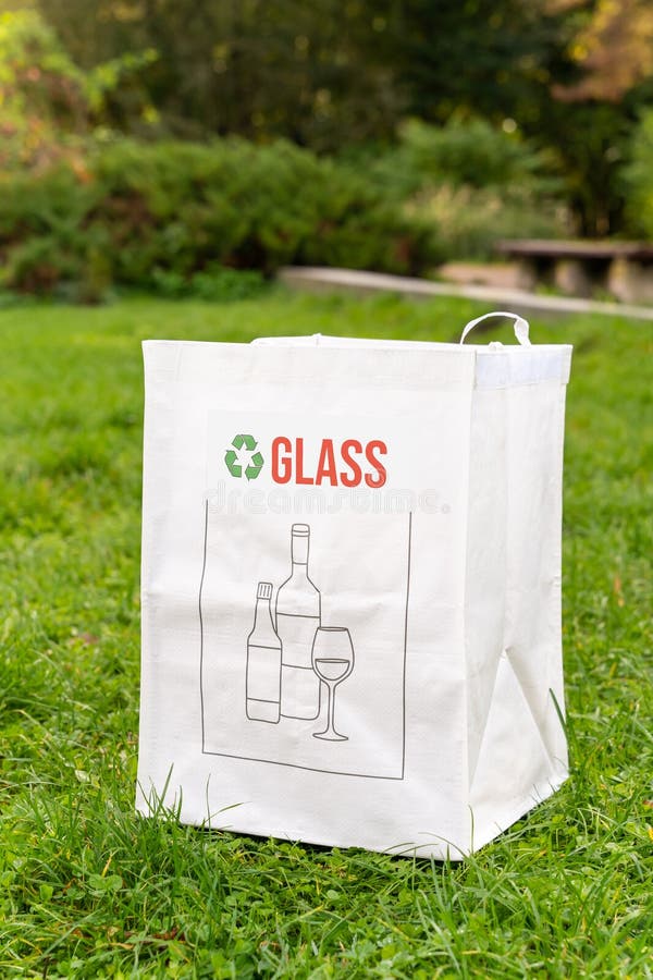 Bag for Sorting Glass Garbage in Park Stock Photo - Image of clean ...