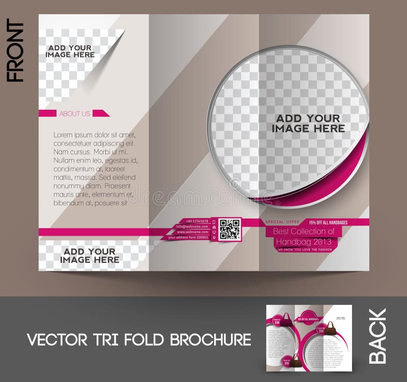 Bag Store Tri-Fold Brochure Stock Vector - Illustration of magazine ...