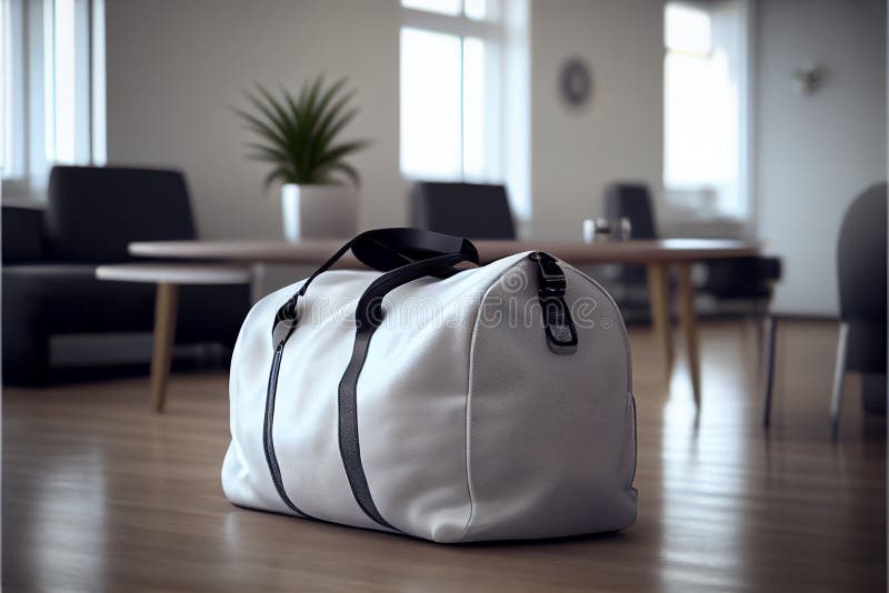 Bag on table in office stock illustration. Illustration of comfortable ...