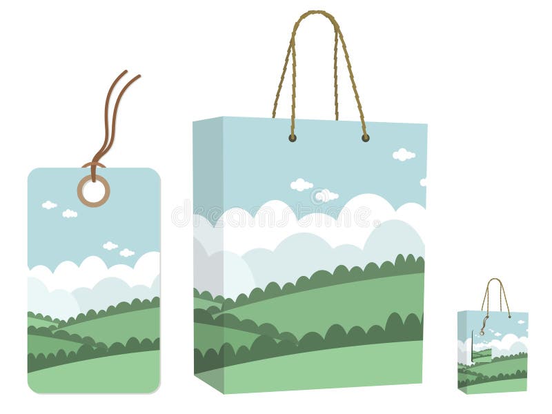 Bag and tag set stock vector. Illustration of retail - 12433138