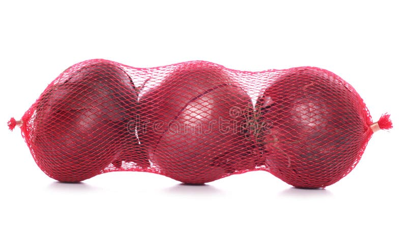 Bag of three red onions stock image. Image of vegetable - 31449241