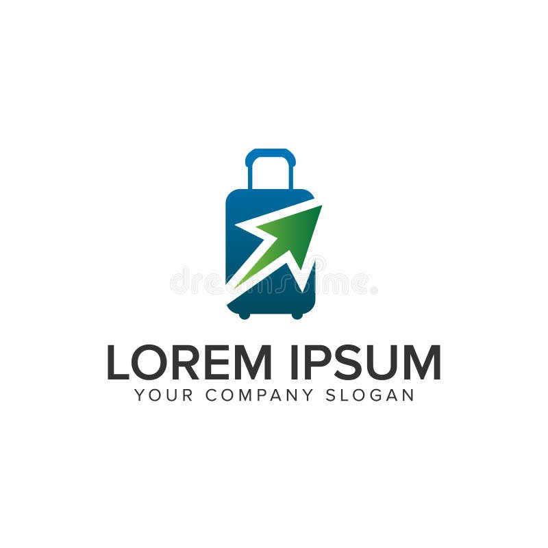 Bag travel with arrow logo stock vector. Illustration of element ...