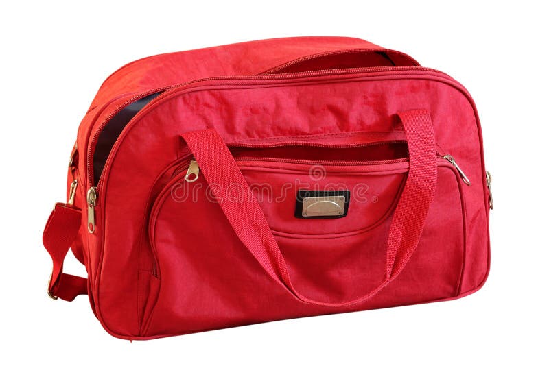 Red Carry-on Luggage stock photo. Image of handle, luggage - 5568622