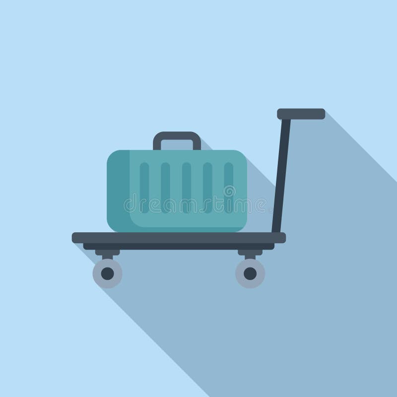 Bag on Trolley Platform Icon Flat Vector. Move Help Stock Illustration - Illustration of ...