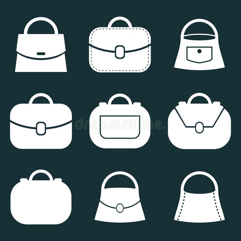 Bag Vector Icons Set, Symbols Collection. Stock Vector - Illustration ...