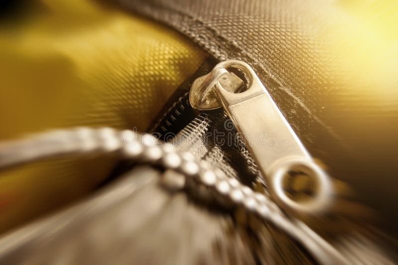 Bag and Zipper Black Light Yellow Light Effect Stock Image - Image of ...