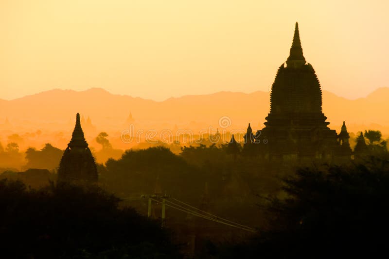 Bagan Ancient Pagodas in Myanmar. Stock Image - Image of worship, bagan ...