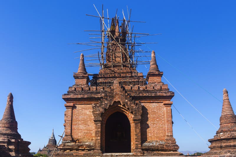 Bagan buddha tower at day stock image. Image of peak - 88200283